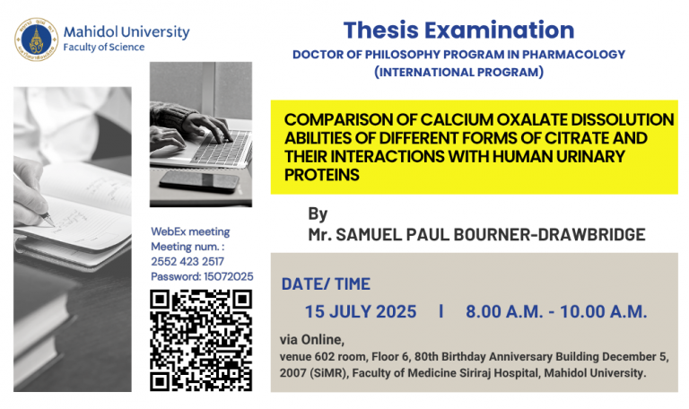 Thesis Examination Sam | Department of Pharmacology